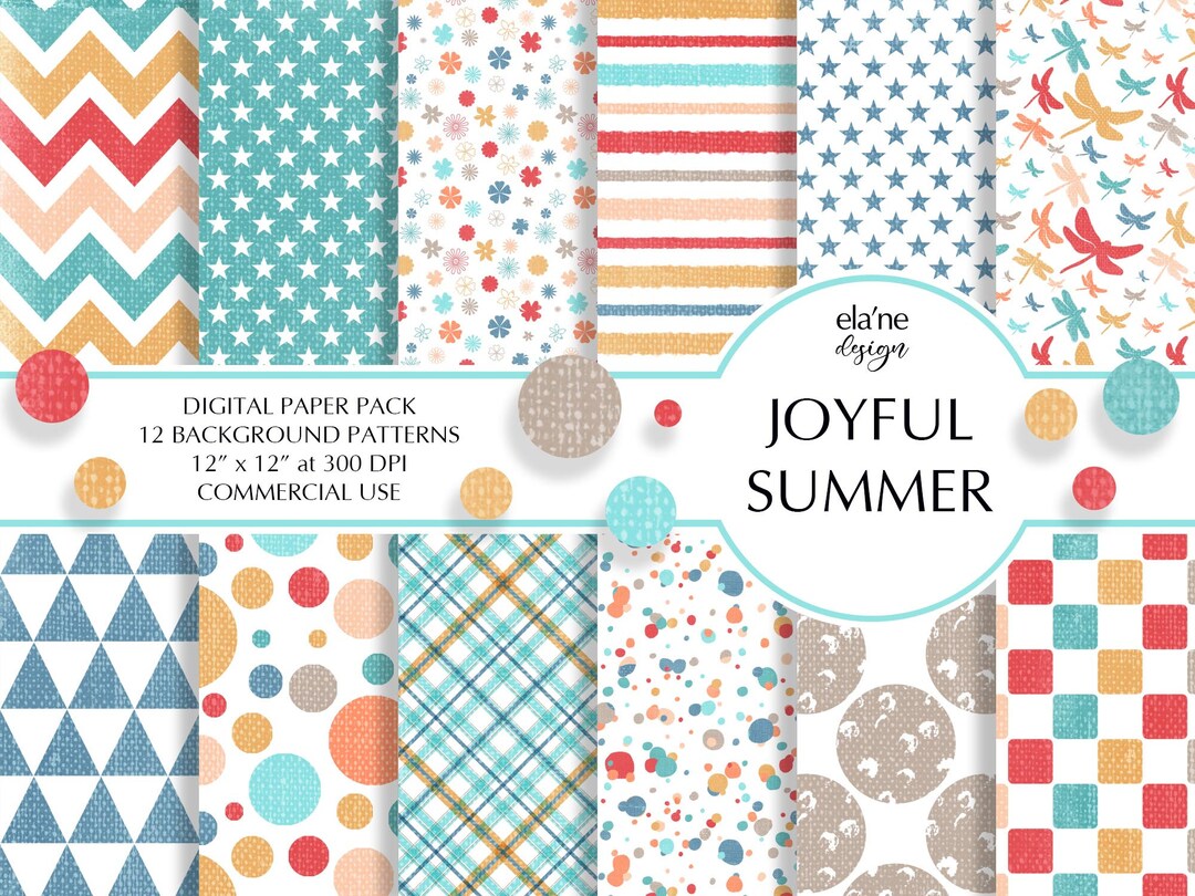 Summer Digital Paper Textured Paper Blue and Yellow - Etsy