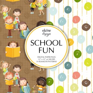 School Digital Paper, School Seamless File, Alphabet Pattern, School ...