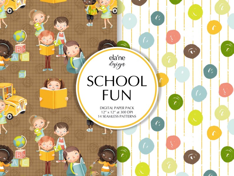 School Digital Paper, School Seamless File, Alphabet Pattern, School ...