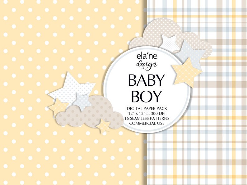 Baby Boy Digital Paper Baby Scrapbook Paper Nursery Pattern - Etsy