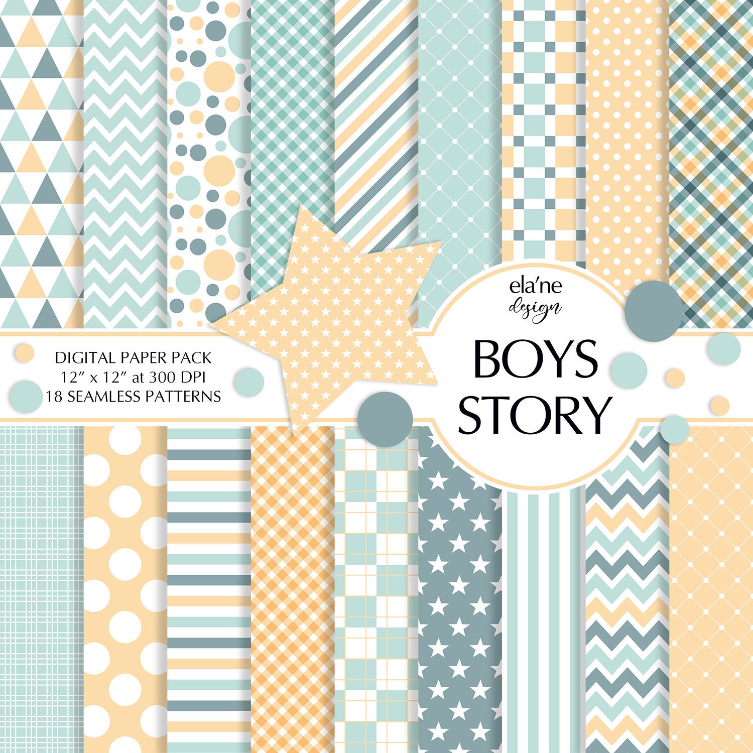 Baby Boy Digital Paper Boy Seamless File Printable Scrapbook - Etsy