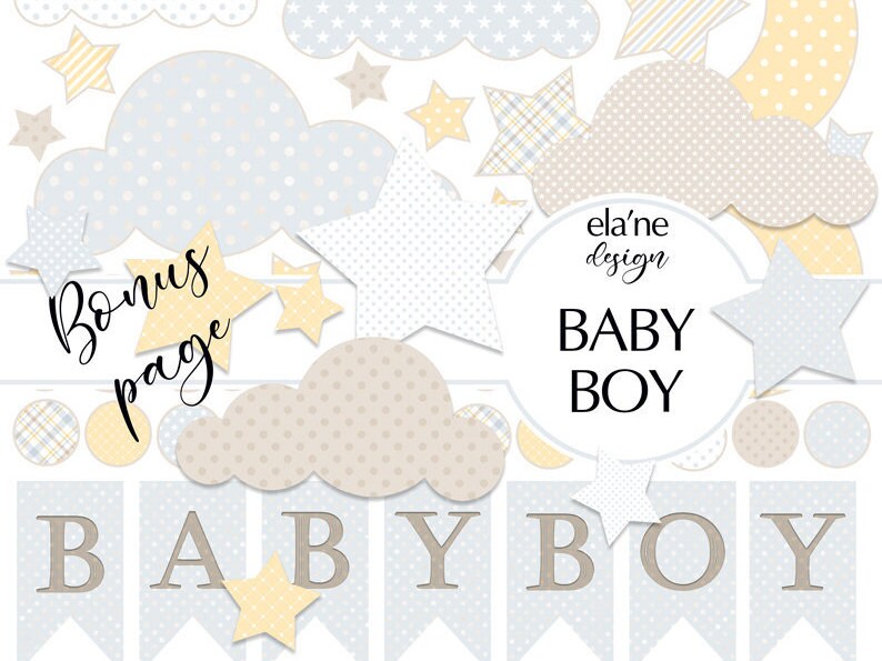 Baby Boy Digital Paper Baby Scrapbook Paper Nursery Pattern - Etsy