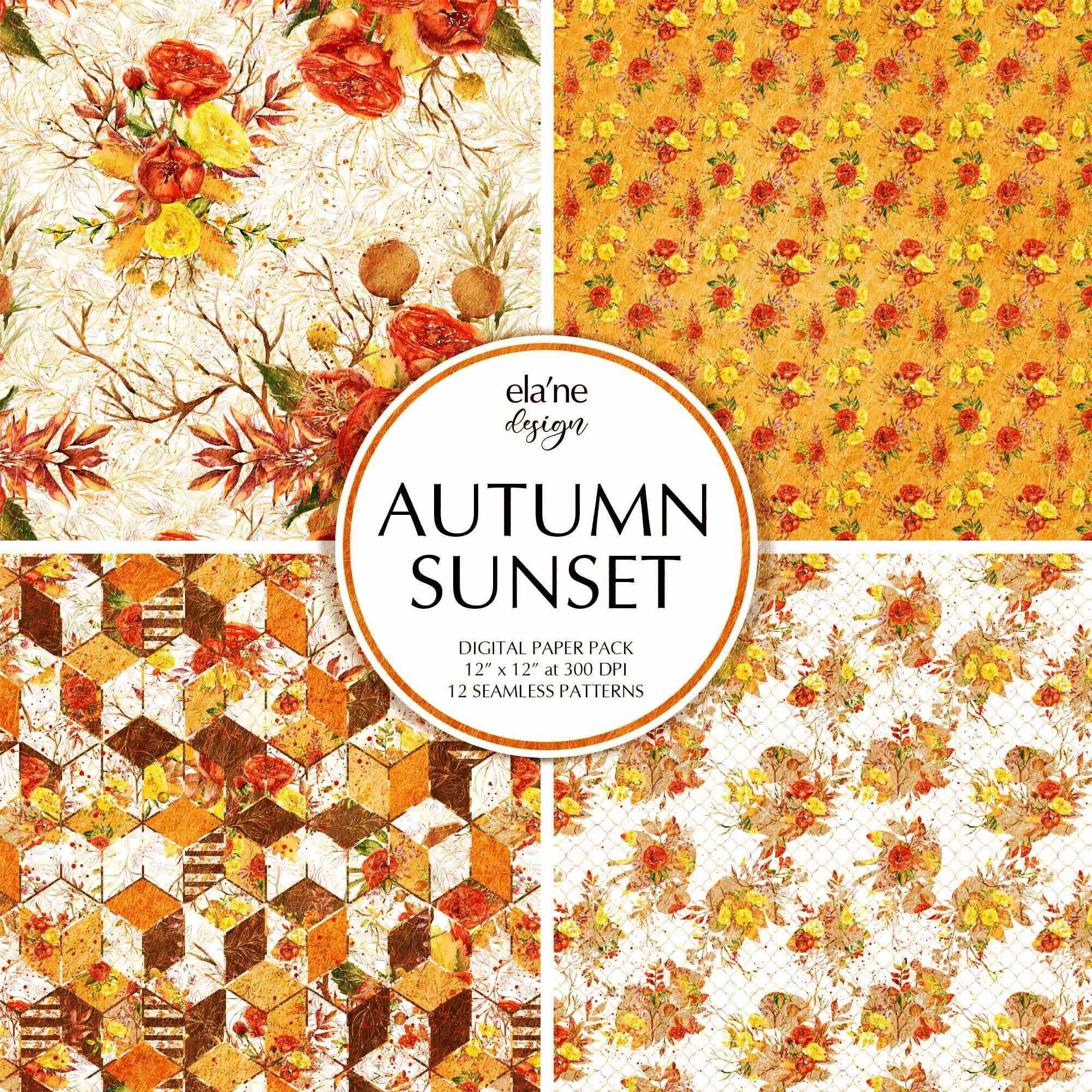 Fall Digital Paper Autumn Scrapbook Paper Watercolor Fall - Etsy