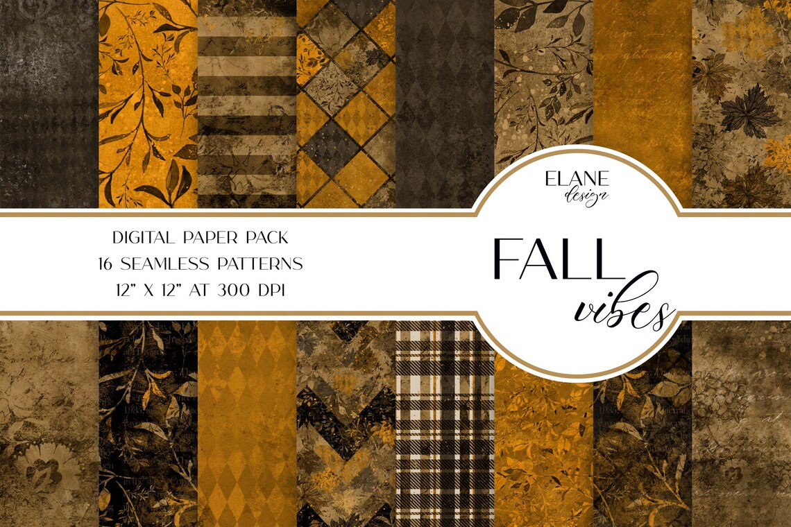 Fall Digital Paper Autumn Scrapbook Paper Fall Leaves - Etsy