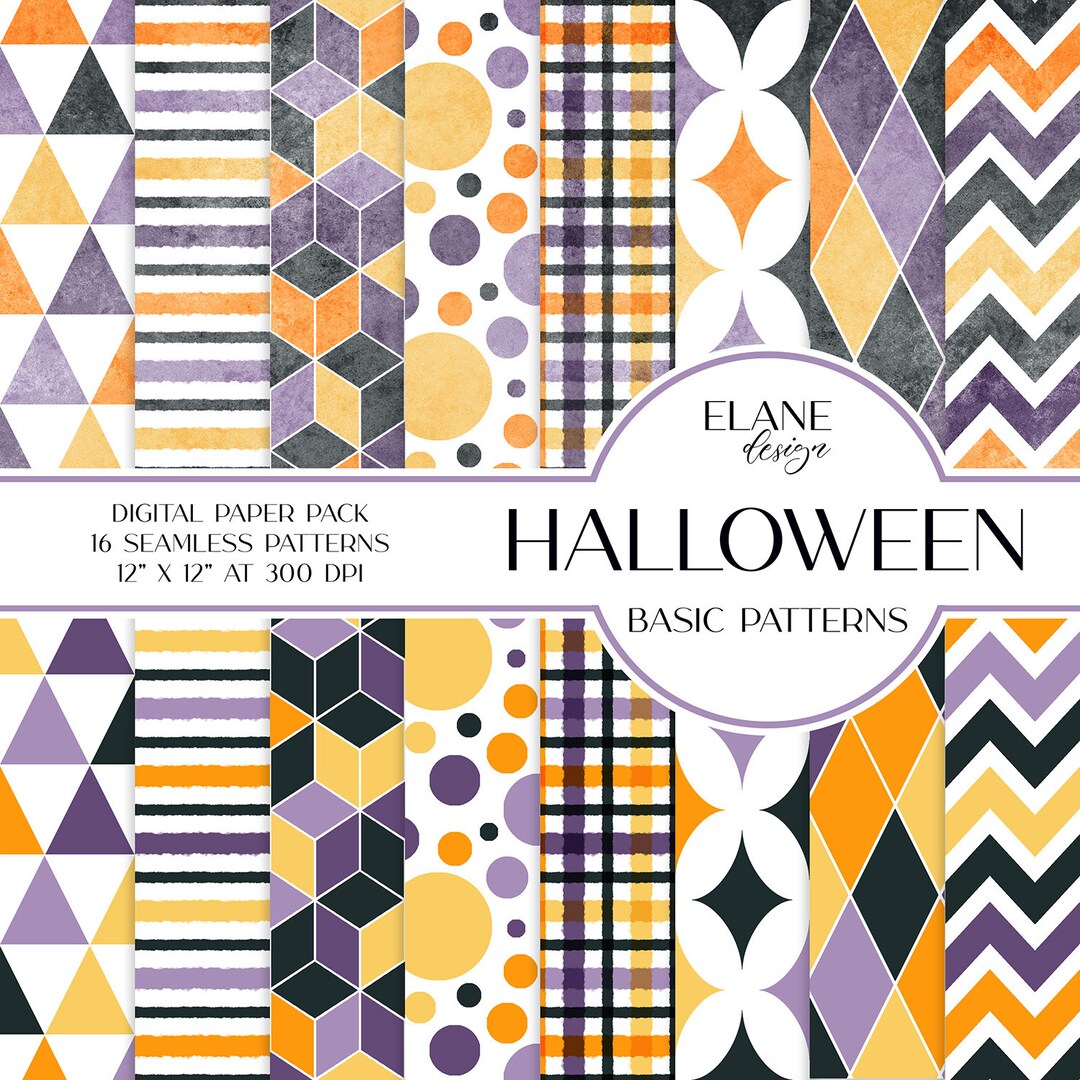 Halloween Digital Paper, Orange and Black Digital Background, Halloween ...