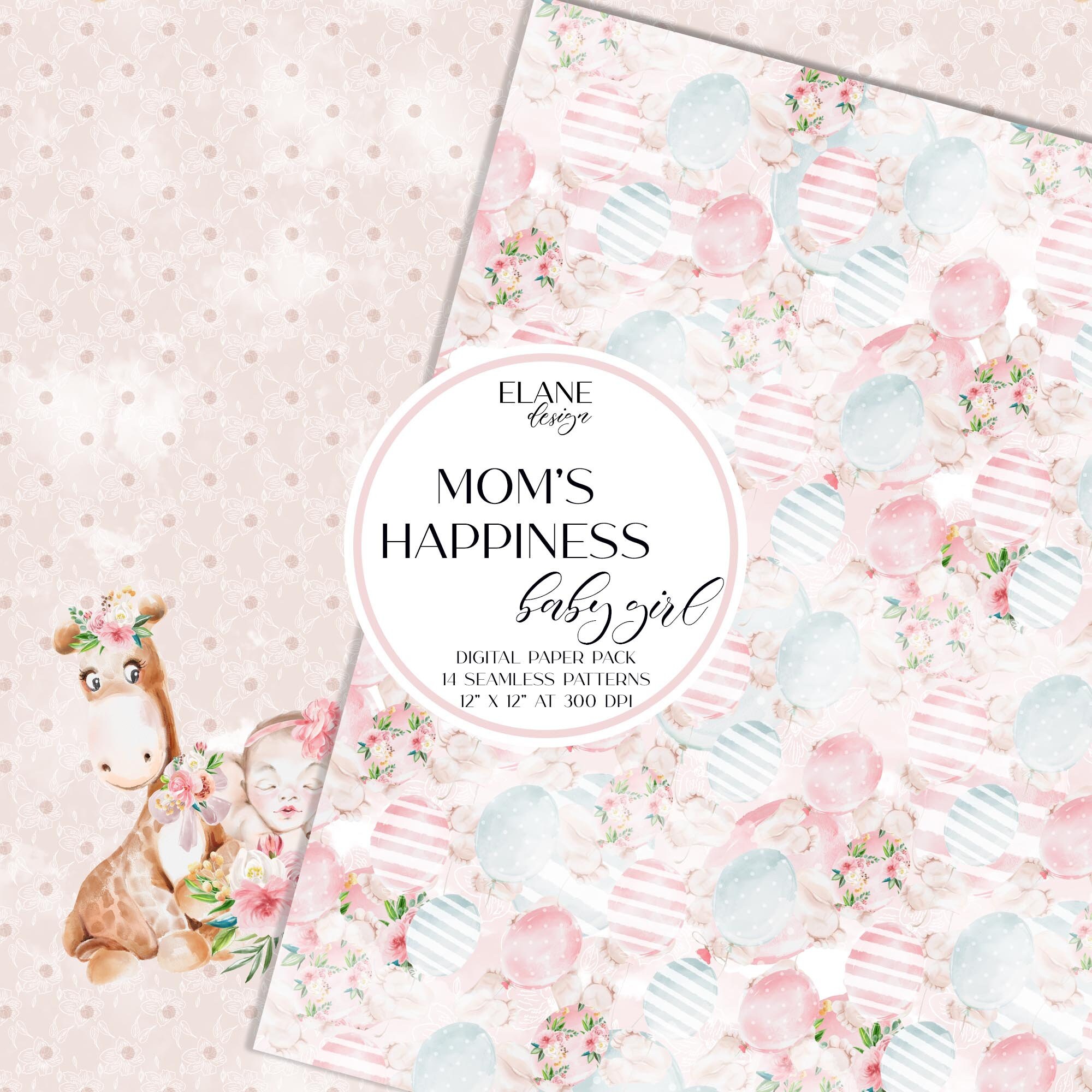 Baby Girl Digital Paper Newborn Seamless File Baby Scrapbook - Etsy