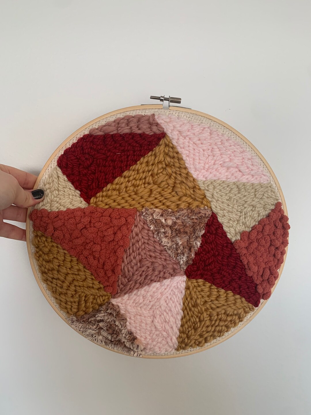 Abstract Triangle Punch Needle Art - Etsy