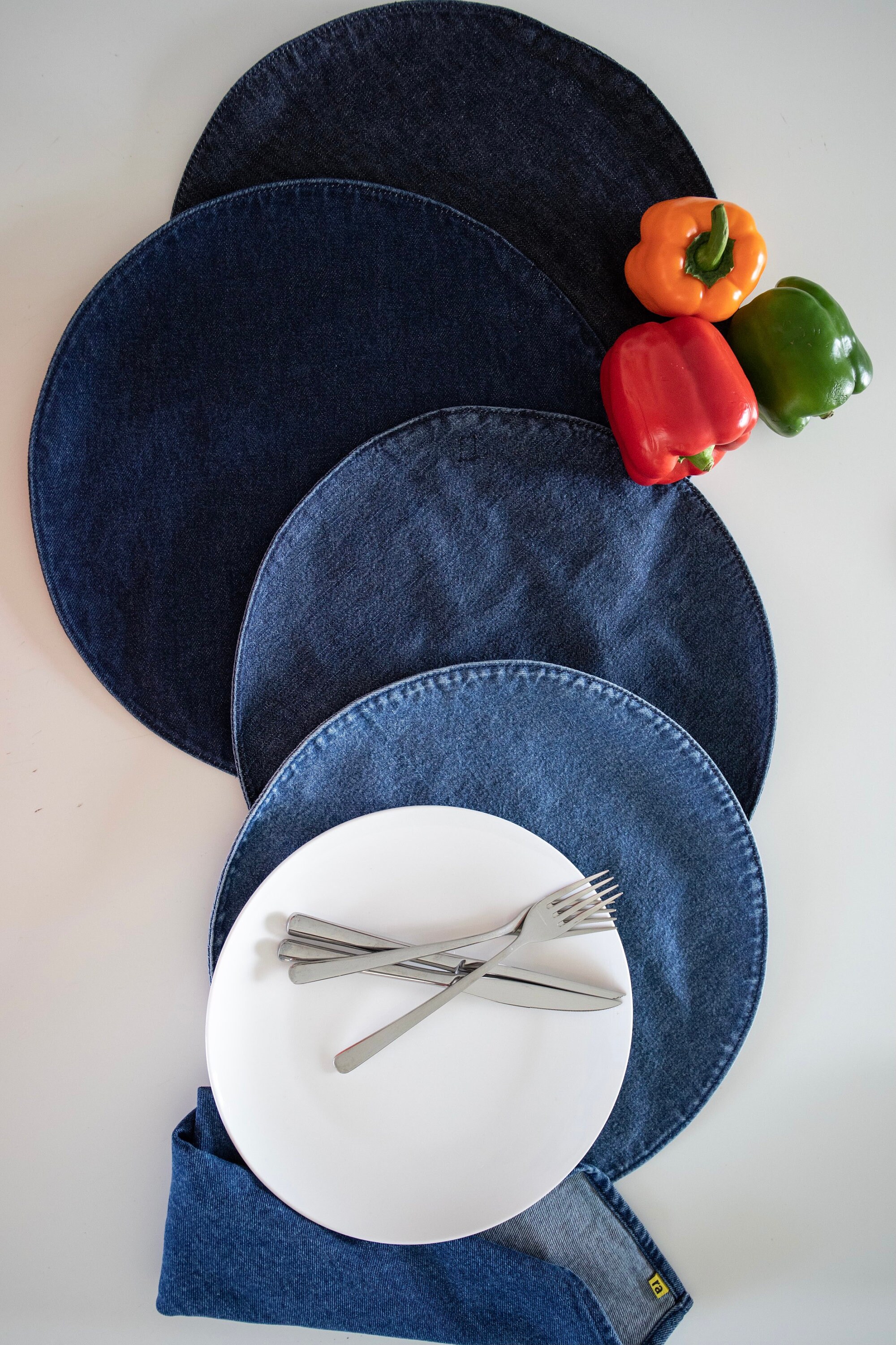 Round Denim Placemat - Etsy