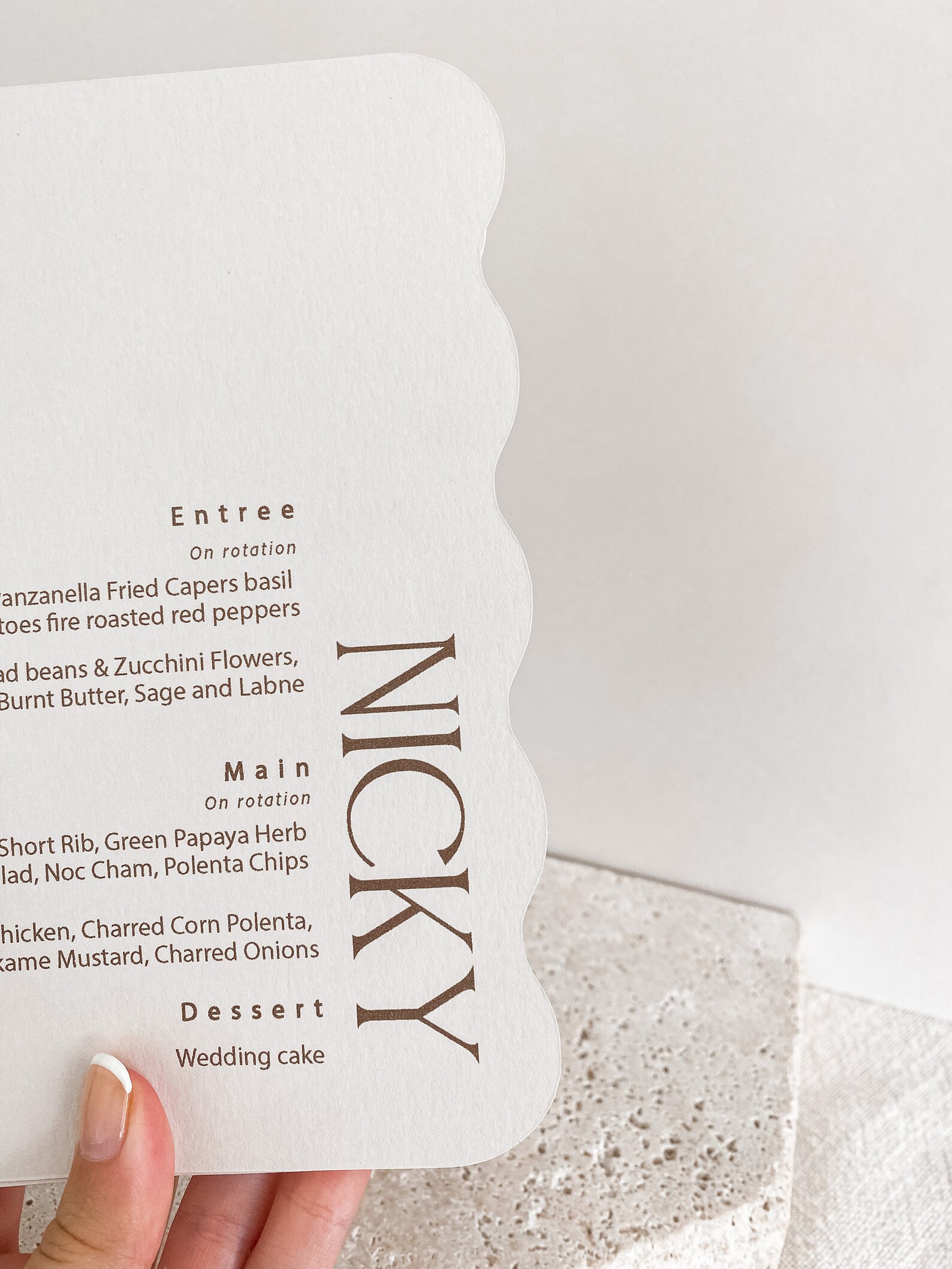 Custom Wave Menu, Scallop Wedding Placecard, Neutral Design - Etsy