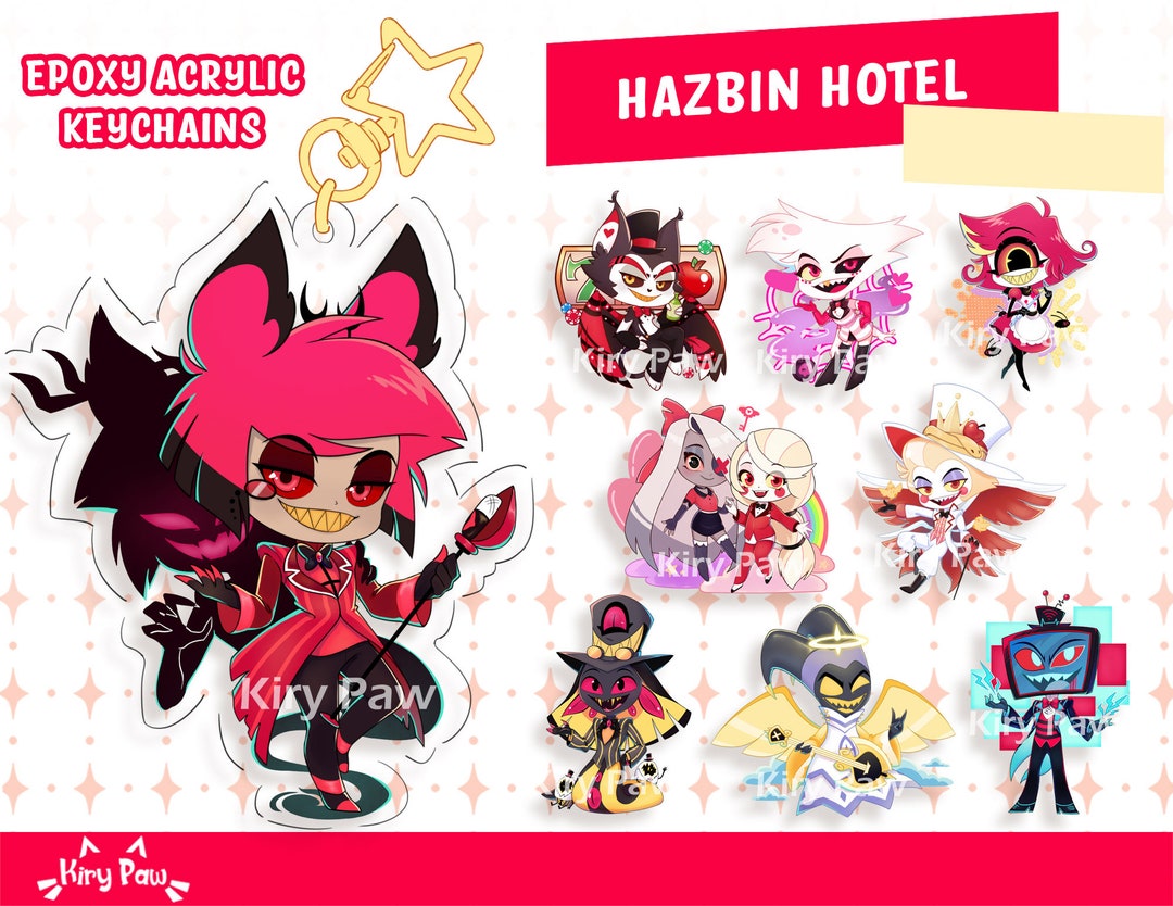 Hazbin Hotel - Keychains - Alastor Nifty Angel Dust Lucifer Husk Adam ...