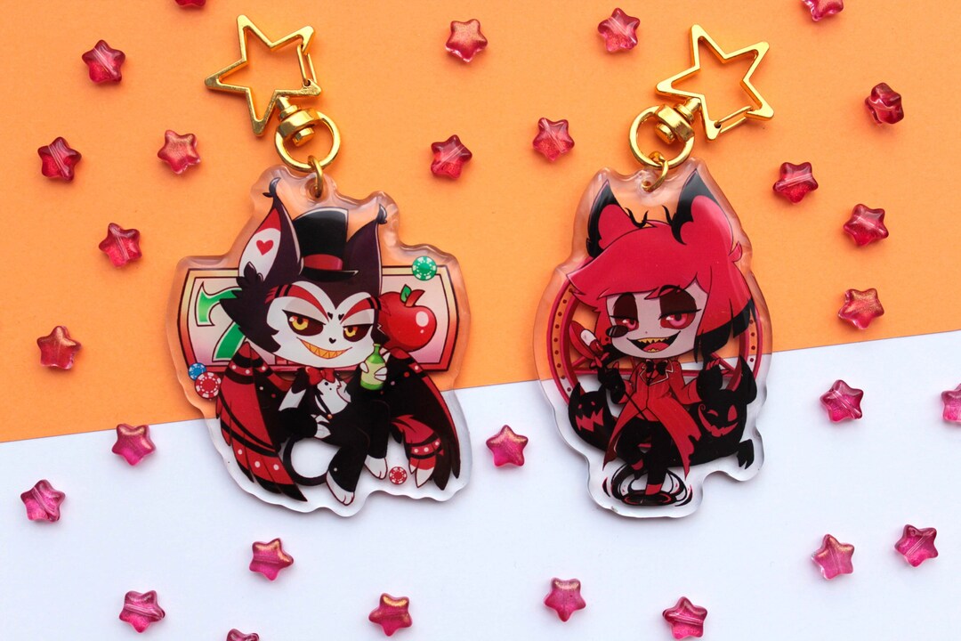 Hazbin Hotel Charm Keychain Alastor Charlie Vaggie Angel - Etsy