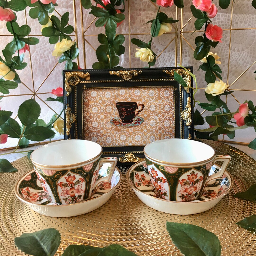 Set of 2 Antique 19th Century Tea Cup and Saucer T.A. & S. Green ...