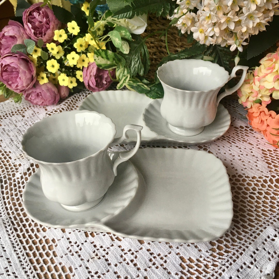Set of 2 Vintage Tea Cup Snack or Tennis Set ~ Chodziez Made in Poland ...