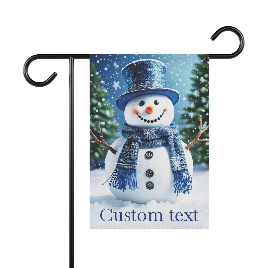 Personalized Snowman Garden Flag - 12x18 Outdoor Flag, Snowman With ...