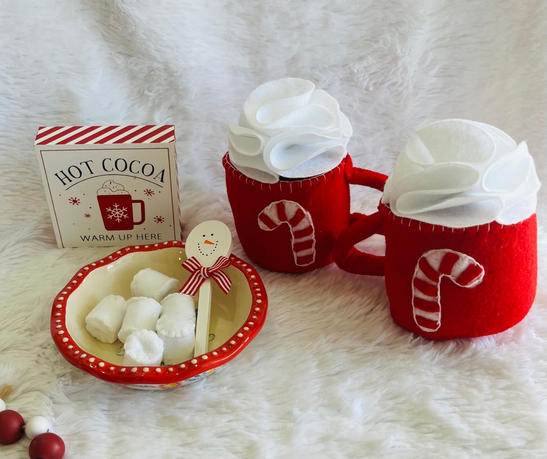 Hot Cocoa Felt Pretend Play, Christmas Candy Cane Cocoa ,tea Party Food ...