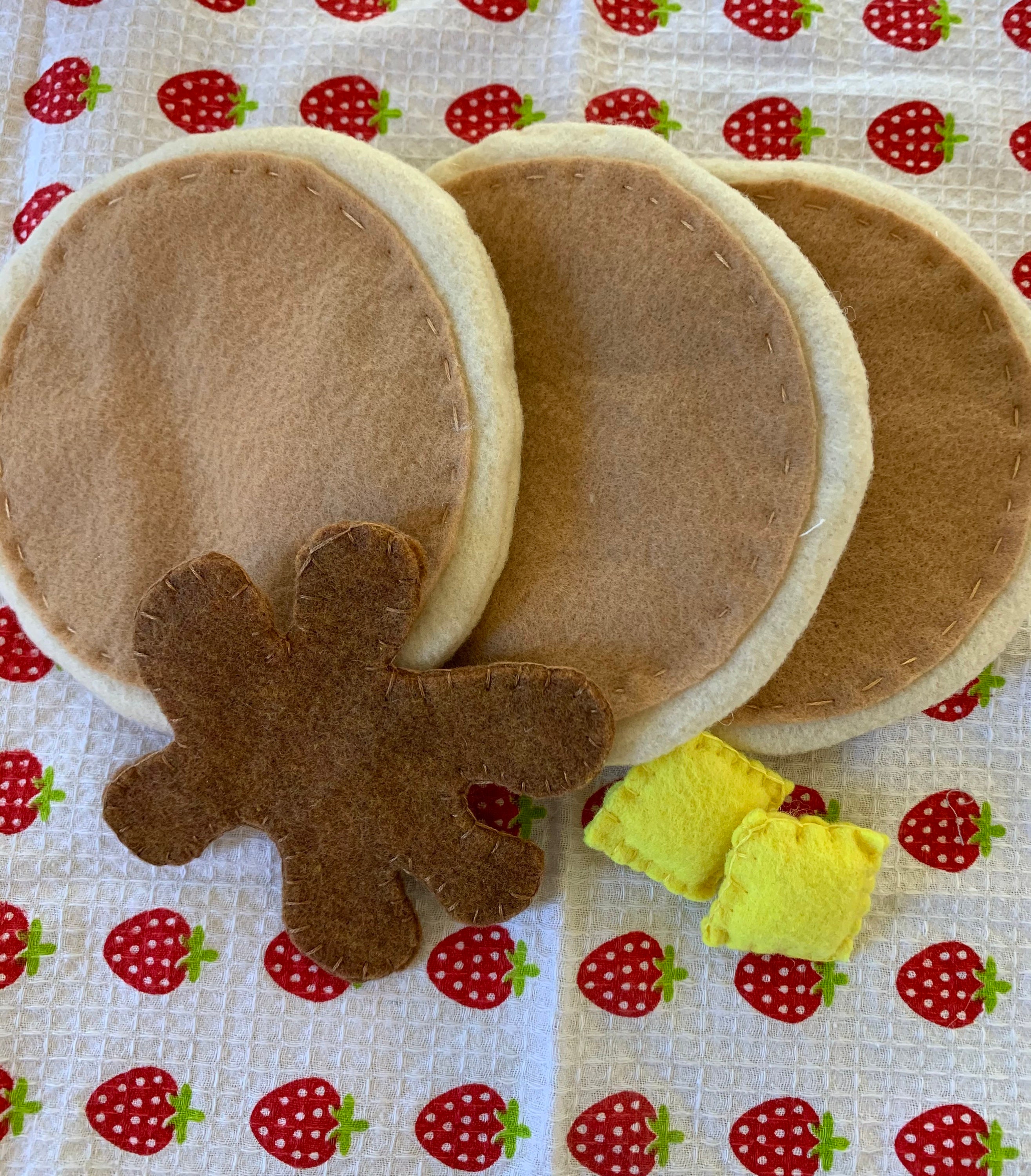 Felt Food Pancake Set Pretend Play, Maple Syrup and Melted Butter ...