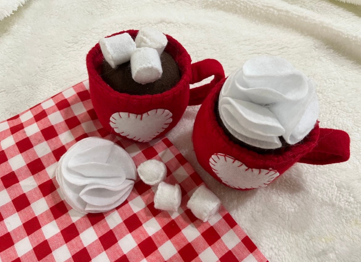 Hot Chocolate Cocoa Felt Pretend Play Set,play Kitchen,tea Party,felt ...