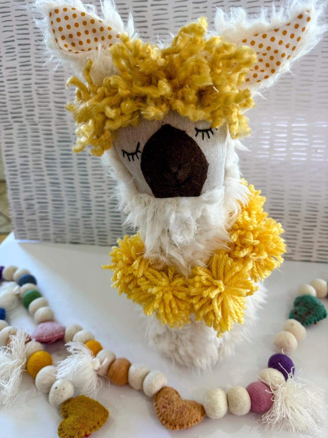 Furry Soft Llama/alpaca Plushie With Reversible Saddle ,fabric Tail and ...