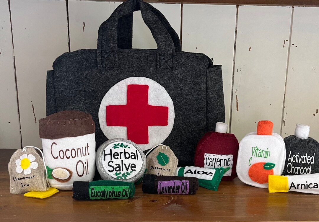 Play Natural Doctor Kit , Holistic ,natural Healing Felt Pretend Play ...