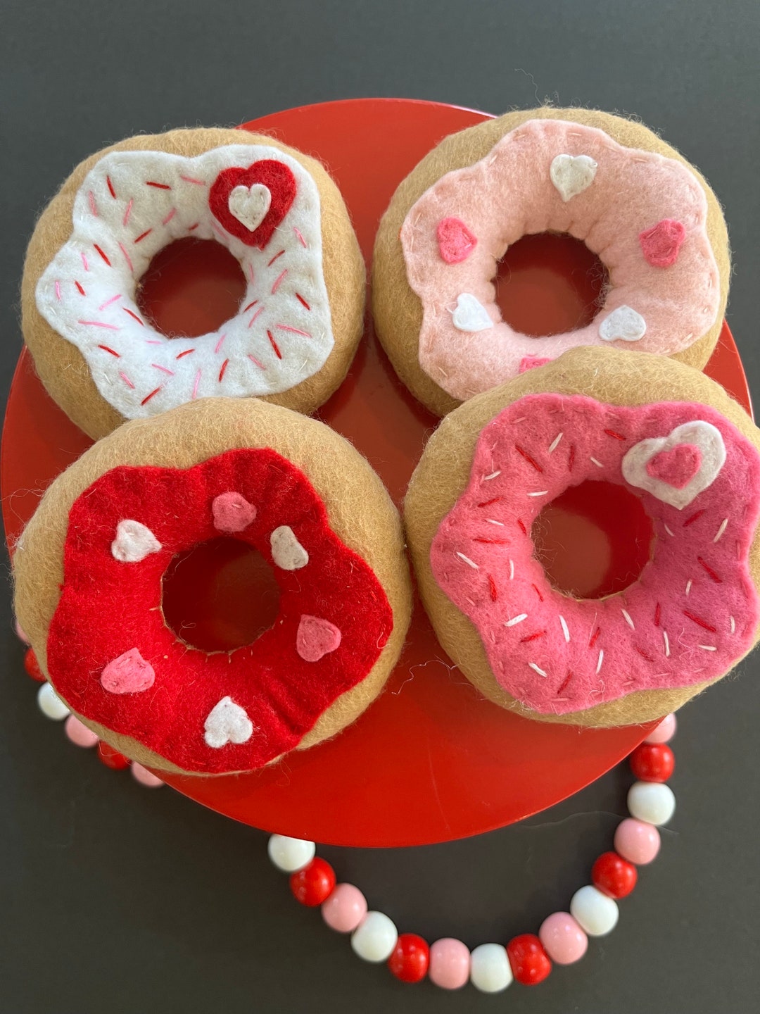 Felt Pretend Play Valentines Donuts Set of 4 - Etsy