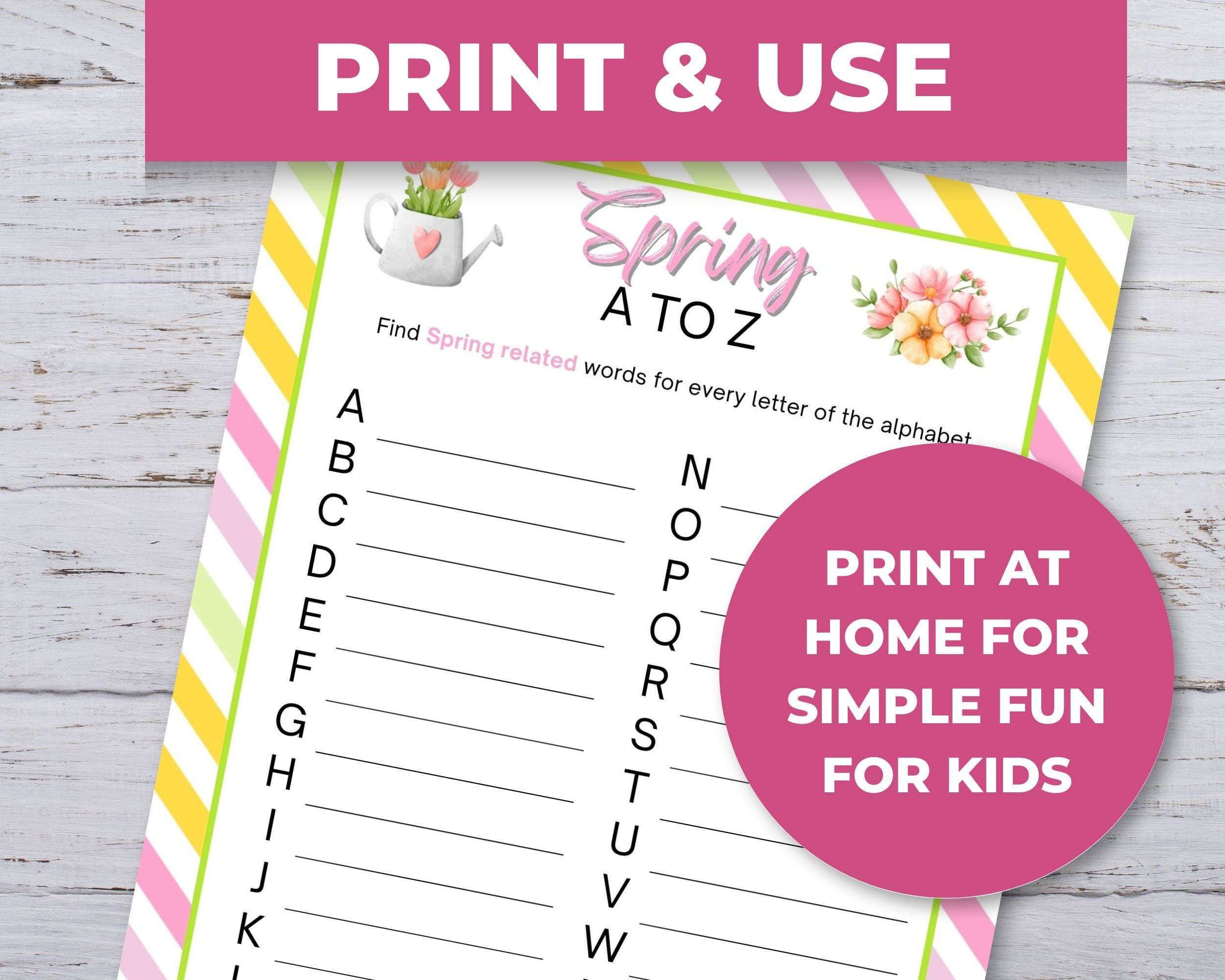 Spring A to Z Game, Printable Springtime Games for Kids, Classroom ...