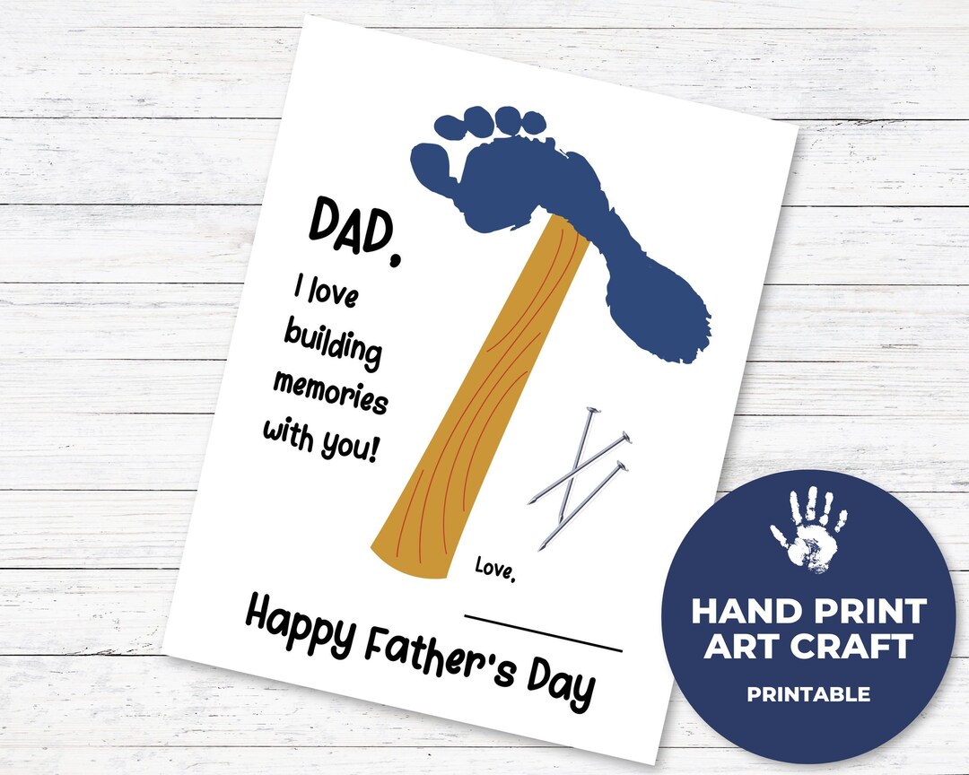 Building Memories With Dad Footprint Craft, Footprint Art Fathers Day ...