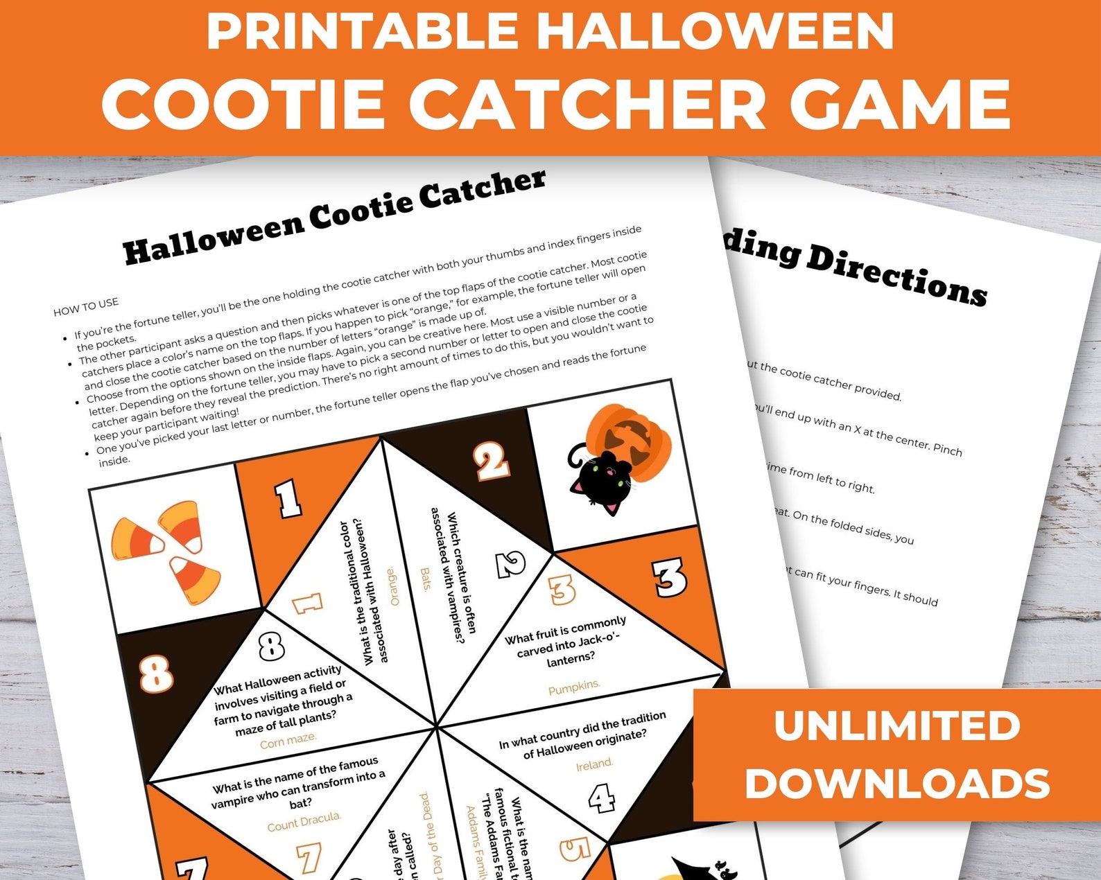 Cootie Catcher, Halloween Games, Halloween Printable, Classroom ...