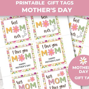 Mothers Day Gift Tags Printable, Gift Tags for Mom, Best Mom Ever Tag ...