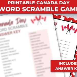 Canada Day Word Scramble, Canada Day Games, July 1st Games, Kids Summer ...
