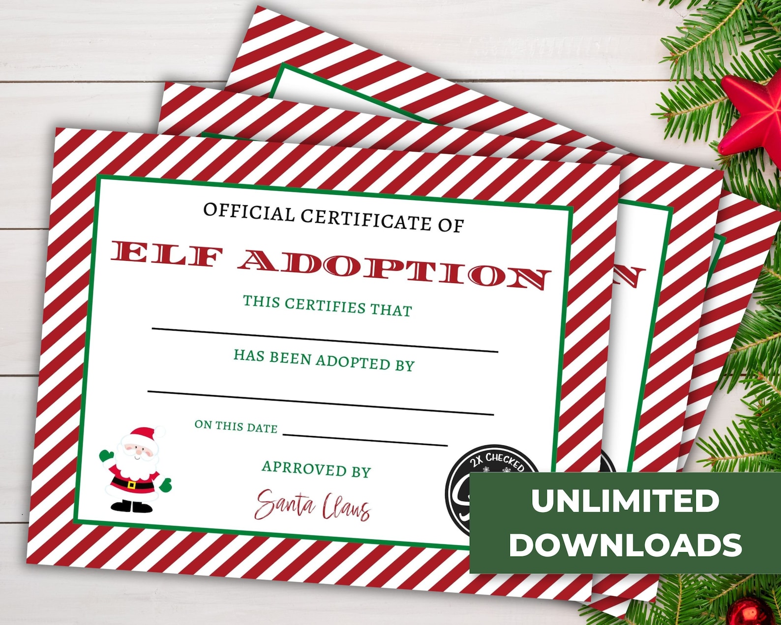 Elf Adoption Certificate Printable - Etsy
