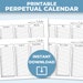 Printable Perpetual Calendar, Undated Calendar Printable, Year at A ...