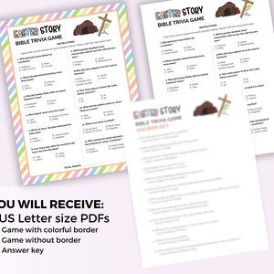 Easter Story Trivia Printable, Easter Bible Games for Kids, the Easter ...