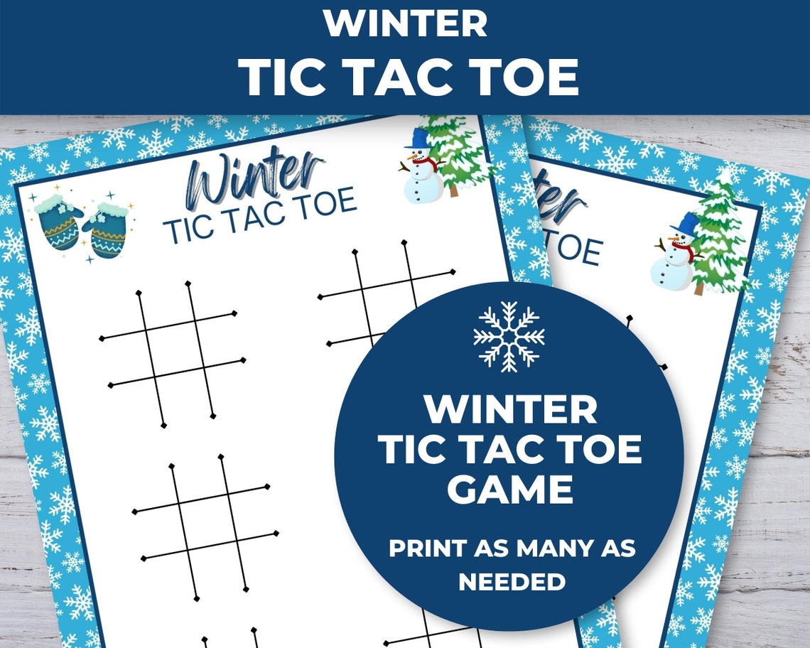 Winter Tic Tac Toe Game, Printable Winter Game for Kids, Classroom ...