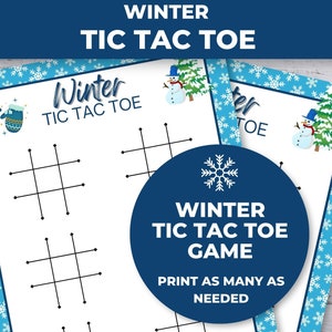 Winter Tic Tac Toe Game, Printable Winter Game for Kids, Classroom ...