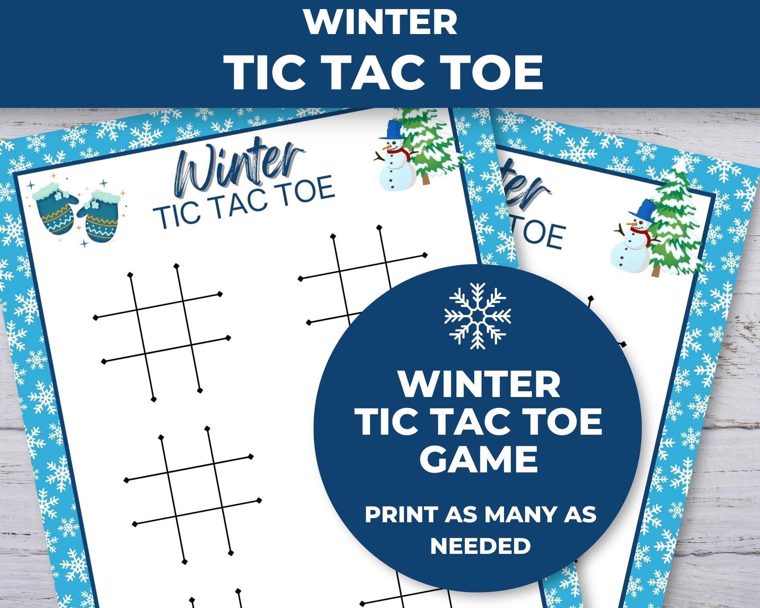 Winter Tic Tac Toe Game, Printable Winter Game for Kids, Classroom ...