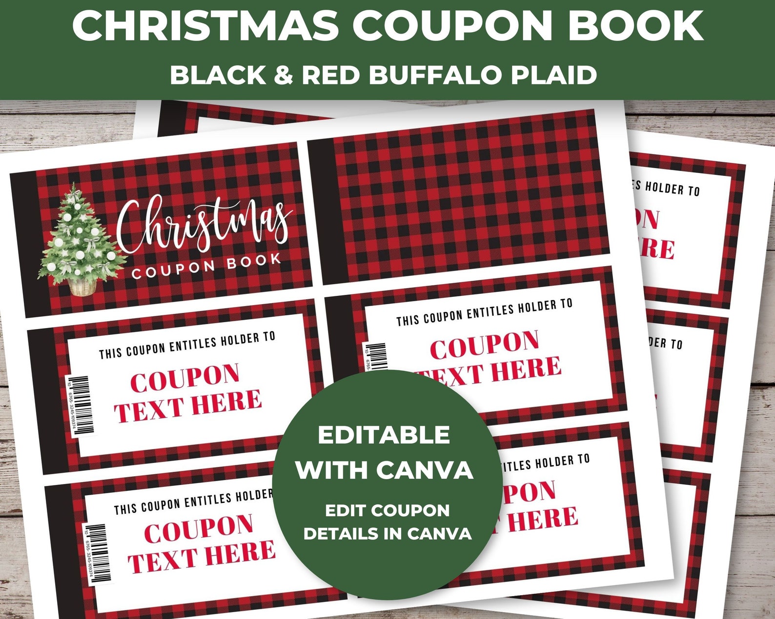 Christmas Coupon Book Editable Printable Template, Canva Template, Last ...