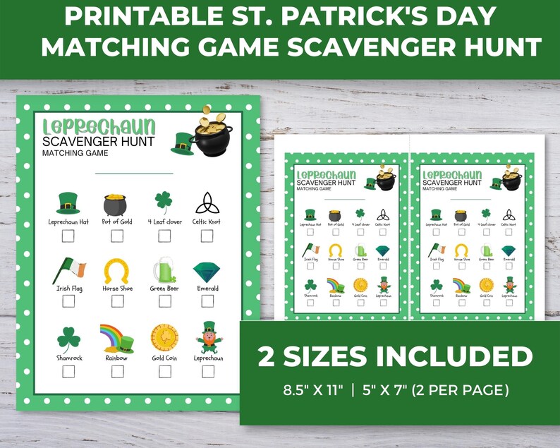 St Patrick's Day Scavenger Hunt Printable St. - Etsy