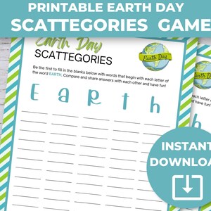 Printable Earth Day Scattegories Game, Earth Day Activities for Kids ...
