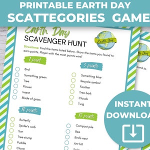 Earth Day Scavenger Hunt, Earth Day Games for Kids, Earth Day Activity ...