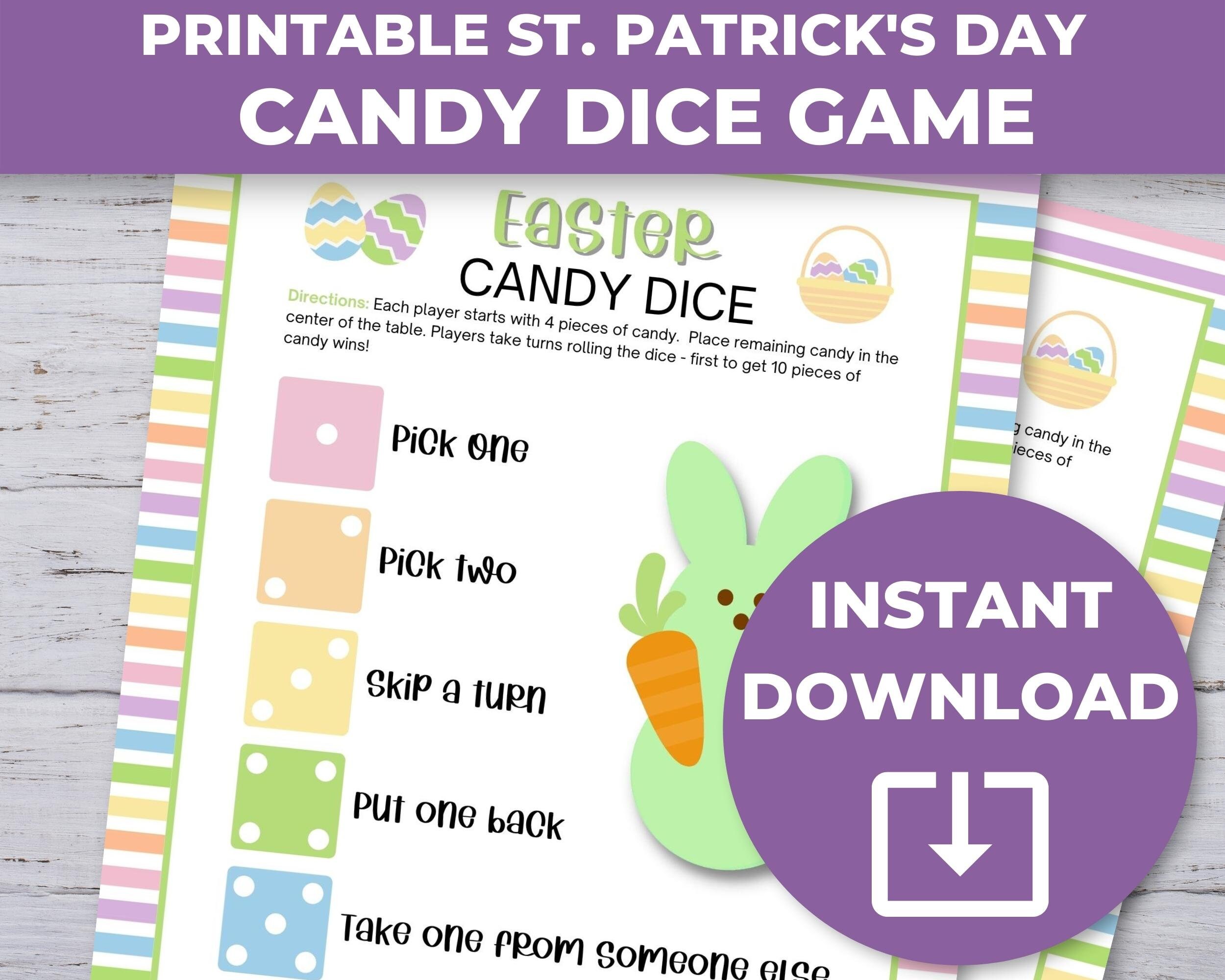 Printable Easter Candy Dice Game Easter Activities for Kids - Etsy