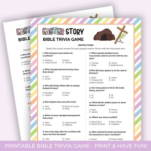 Easter Story Trivia Printable, Easter Bible Games for Kids, the Easter ...