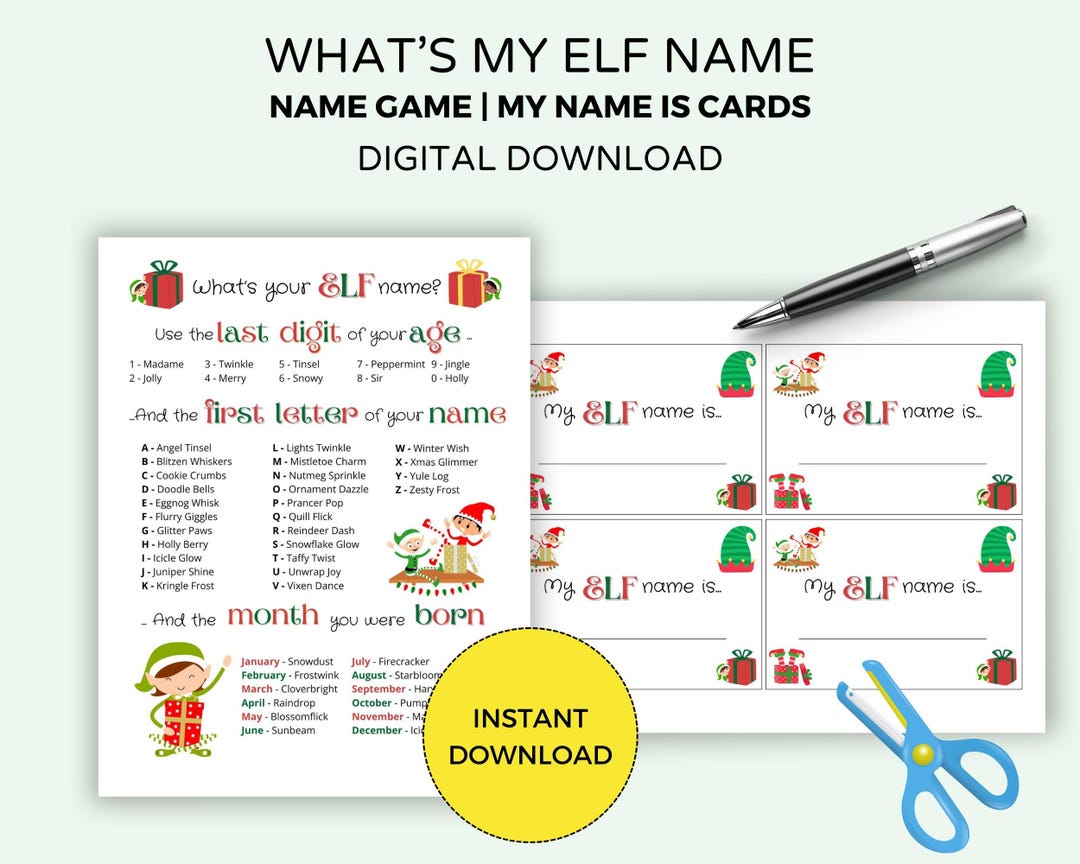Whats Your Elf Name, Christmas Activities, What's Your Name Game ...