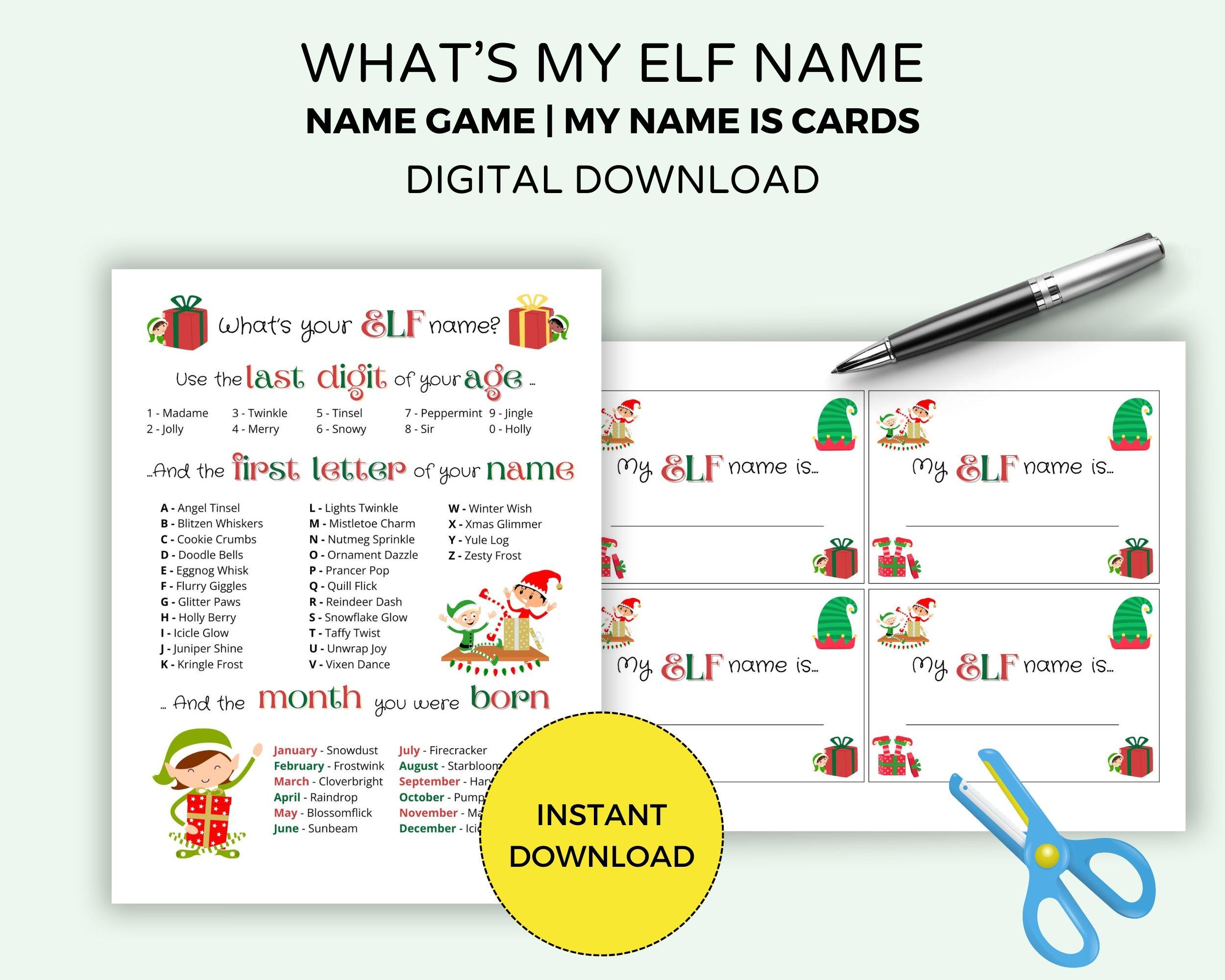 Whats Your Elf Name, Christmas Activities, What's Your Name Game ...