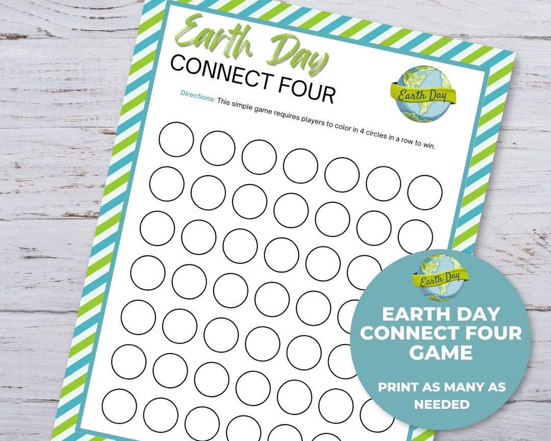 Earth Day Connect 4 Game, Printable Earth Day Game for Kids, Classroom ...