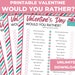 Printable Valentine Would You Rather Game, This or That Valentine Party ...