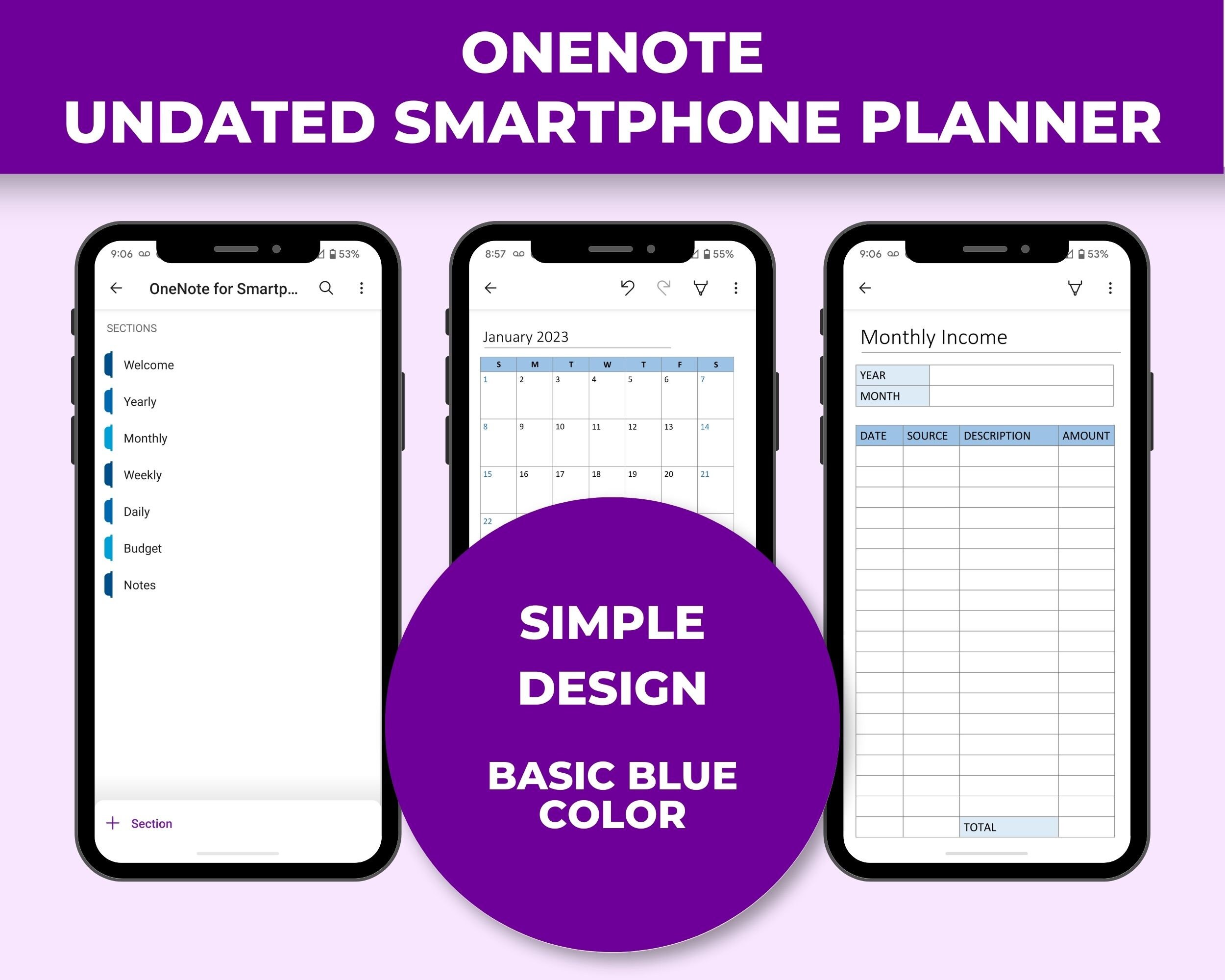 Digital Planner Onenote, Onenote Planner Undated, Onenote Digital ...