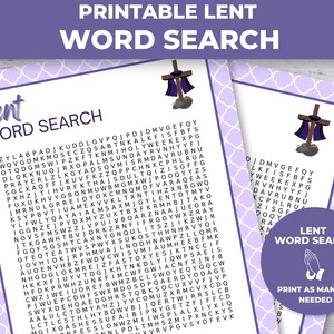 Lent Word Search Game, Printable Christian Game for Kids, Sunday School ...