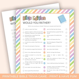 Would You Rather Bible Edition, Printable Bible Games, Church Activity ...