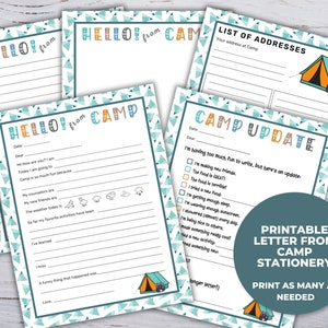 Camp Stationery Printable, Letter From Camp, Camp Letter Printable ...