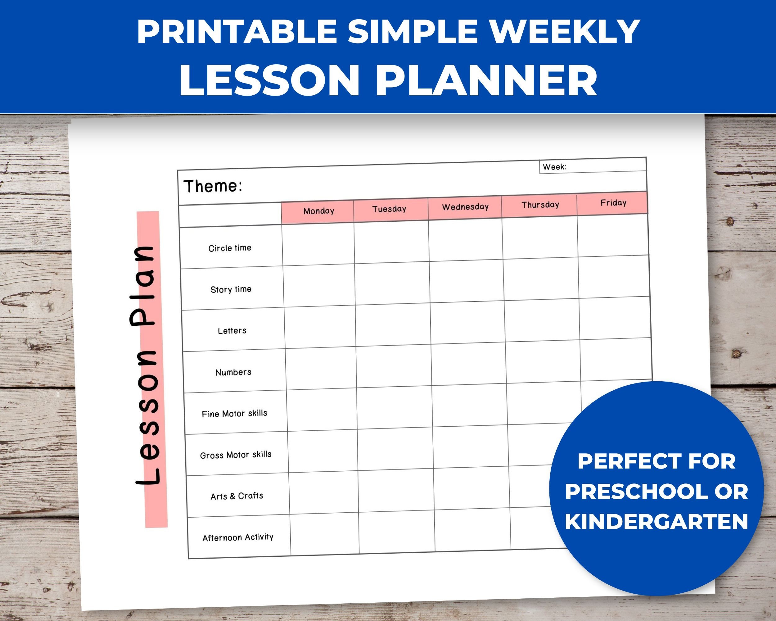 Preschool Teacher Planner, Lesson Plan Template Preschool, Kindergarten ...